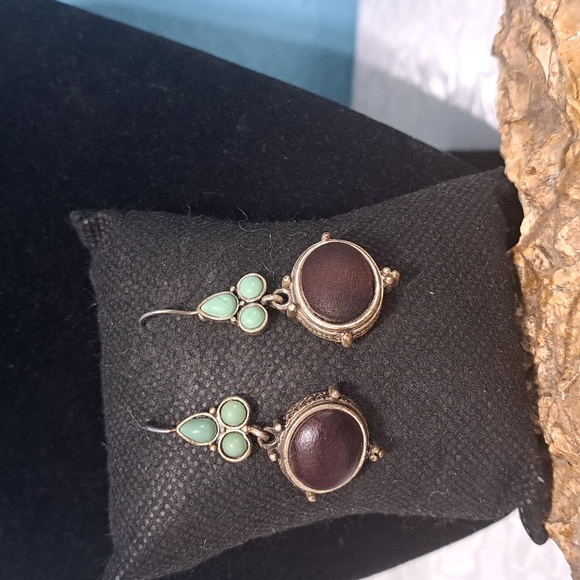 Jewelry | Vintage Wooden Antique Silverstone Earrings Scroll Design ...